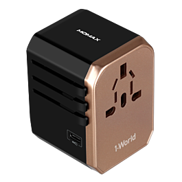 1-World Type-C and 4 USB AC Travel Adapter