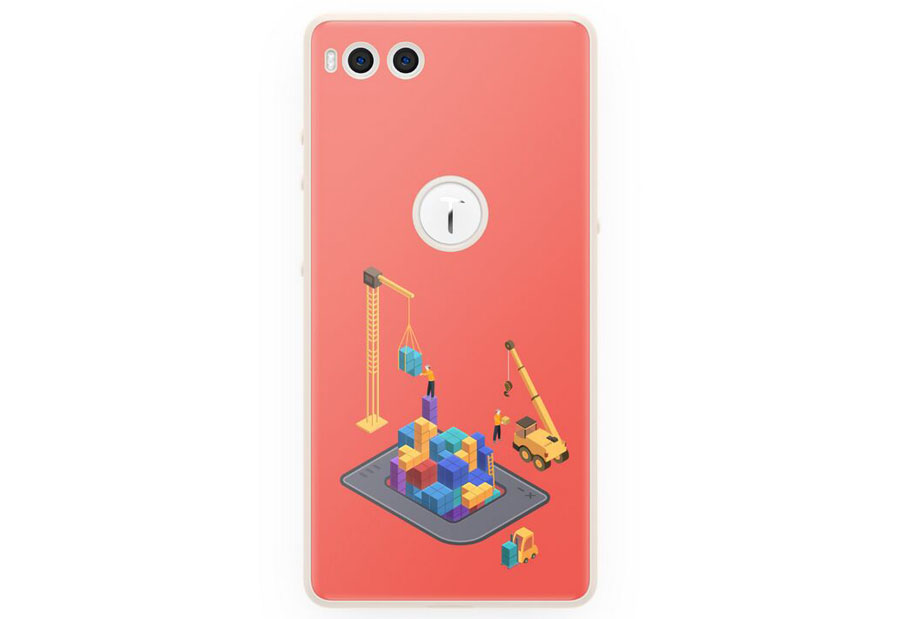 Official Elegant Tetris IML Soft TPU Protective Case for Smartisan Nut R1