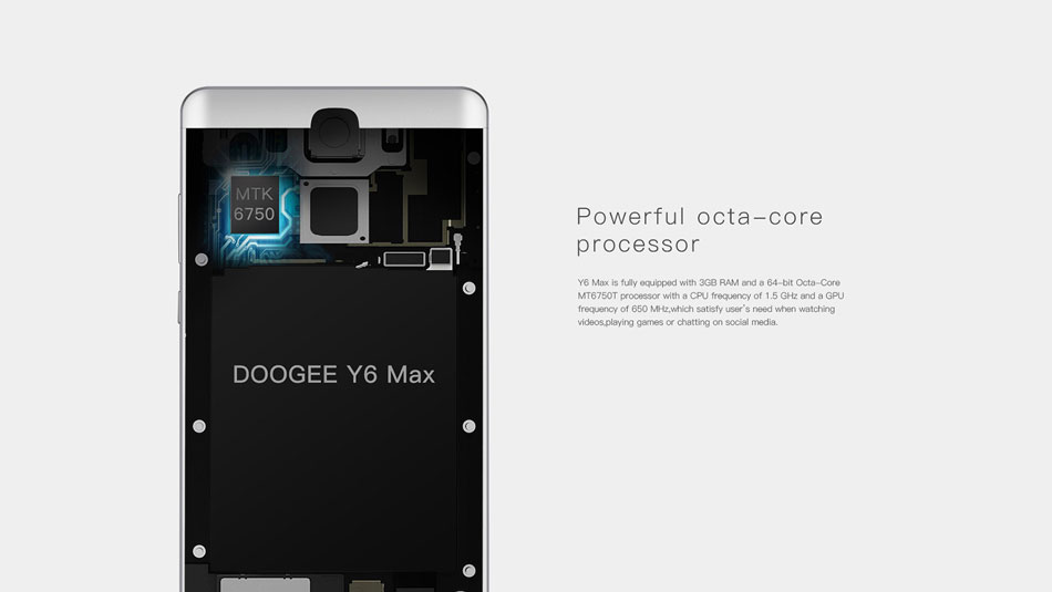 DOOGEE Y6 Max - 6.5inch 13MP rear dual-cameras phone